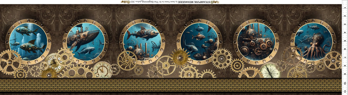 Steampunk Menagerie Border Multi 3ST-1 | Quilt Expressions