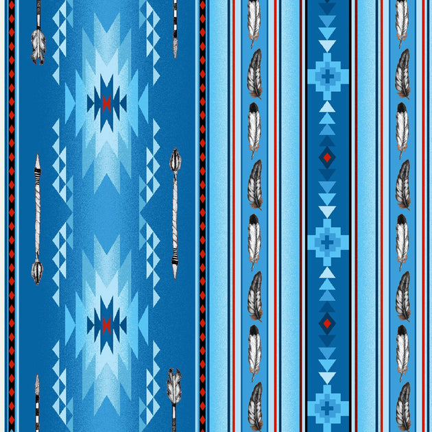 Native Spirit Arrow Stripe Blue ELS530-BLU | Quilt Expressions