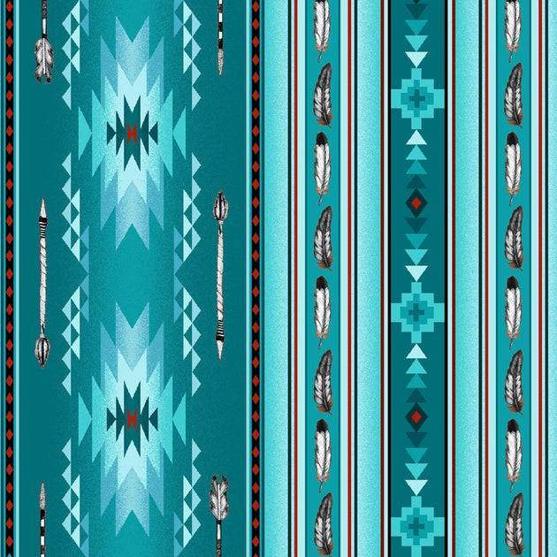Native Spirit Arrow Stripe Turquoise ELS530-TUR | Quilt Expressions