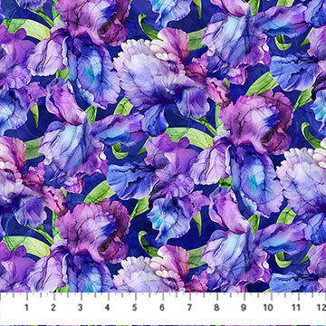 Infatuation Dark Purple Multi Packed Iris DP28614-86 | Quilt Expressions