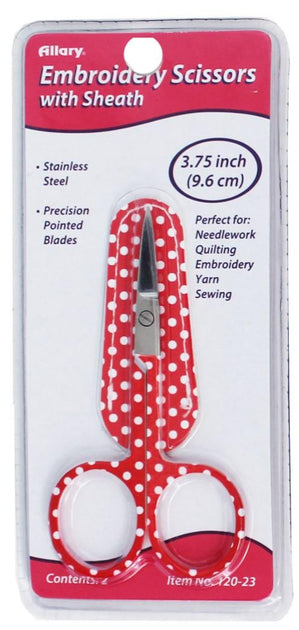 Allary Embroidery Scissors with Sheath- Polka Dots | Quilt Expressions