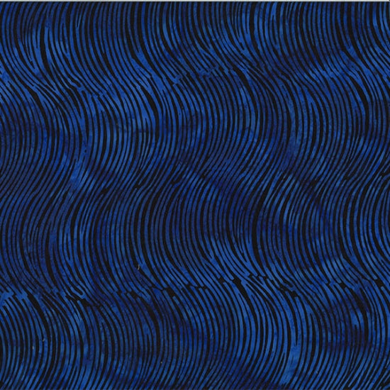Bali Batik Quilt Fabric Wavy Lines Black Blue Q2202-215 | Quilt Expressions