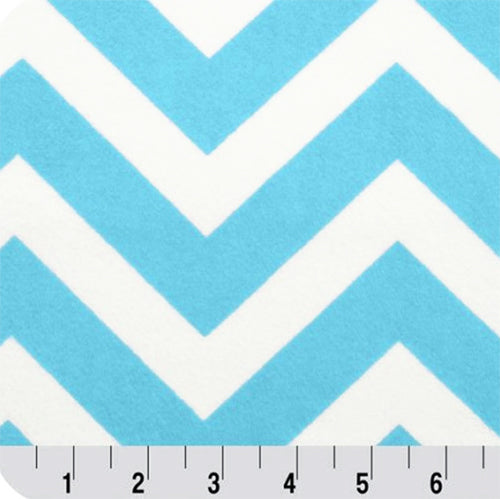 Cuddle Minky 60" Wide Turquoise-Snow Chevron | Quilt Expressions