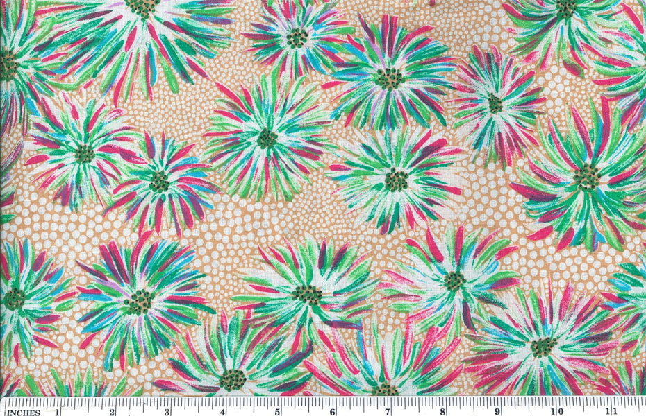 Aboriginals Black Possum Green | Quilt Expressions