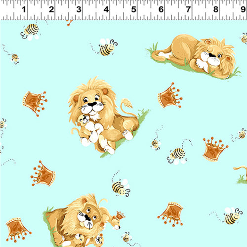 Susybee Lyon the Lion Tossed Lions Aqua SB20345-930 | Quilt Expressions